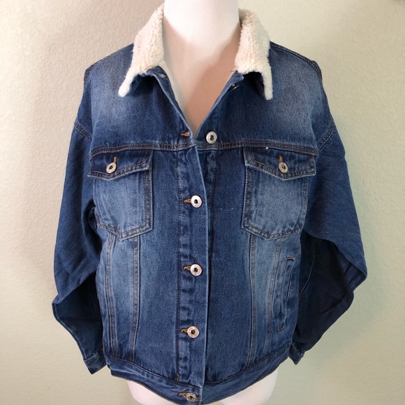 Love Tree | Jackets & Coats | Last Size Small Sherpa Lined Denim ...